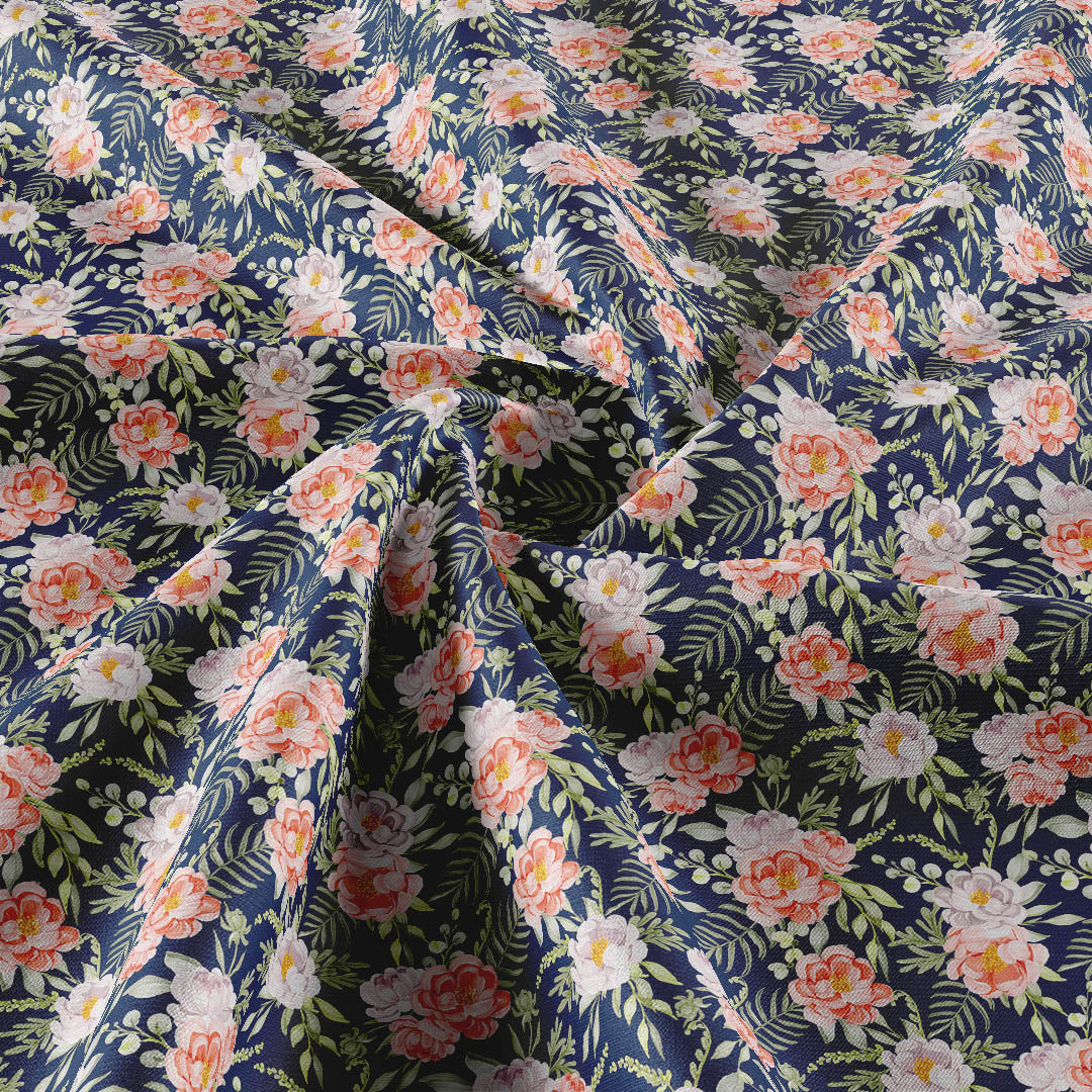 Digital Printed Coral Garden Navy – PMT (Print Make Trim)